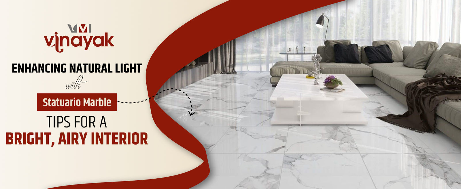 Enhance Natural Light with Statuario Marble: Bright, Airy Interiors